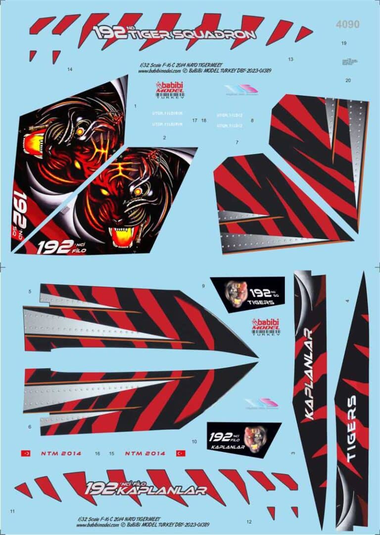 Babibi Model F-16C Fighting Falcon NATO Tigermeet 2014 Decal Set – Hobbyzero