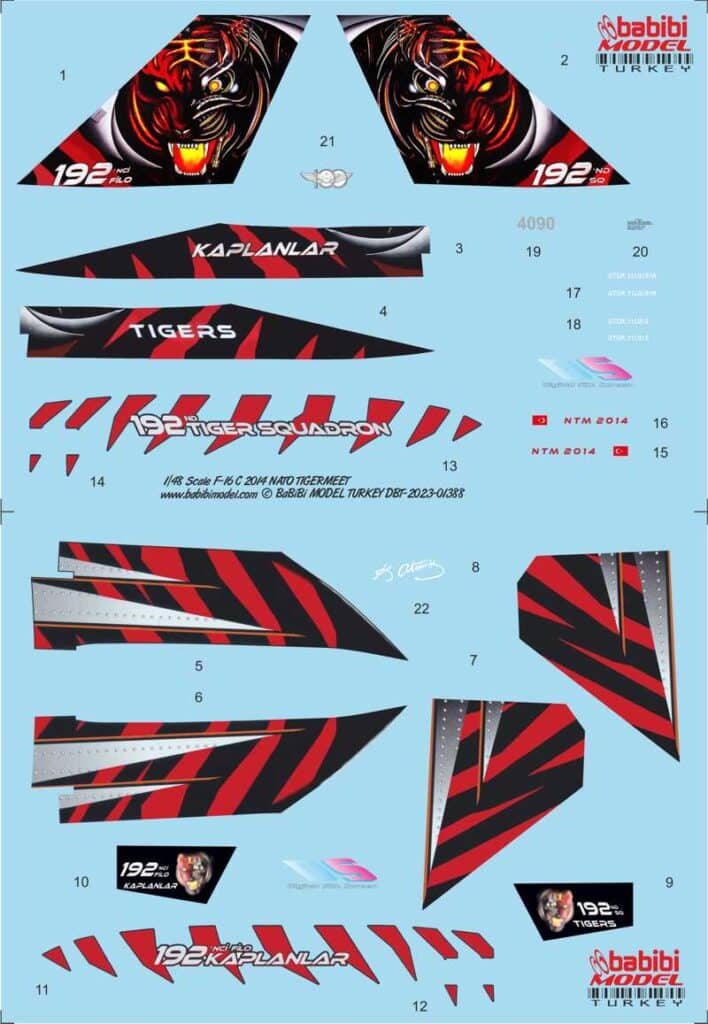 Babibi Model F-16C Fighting Falcon NATO Tigermeet 2014 Decal Set ...