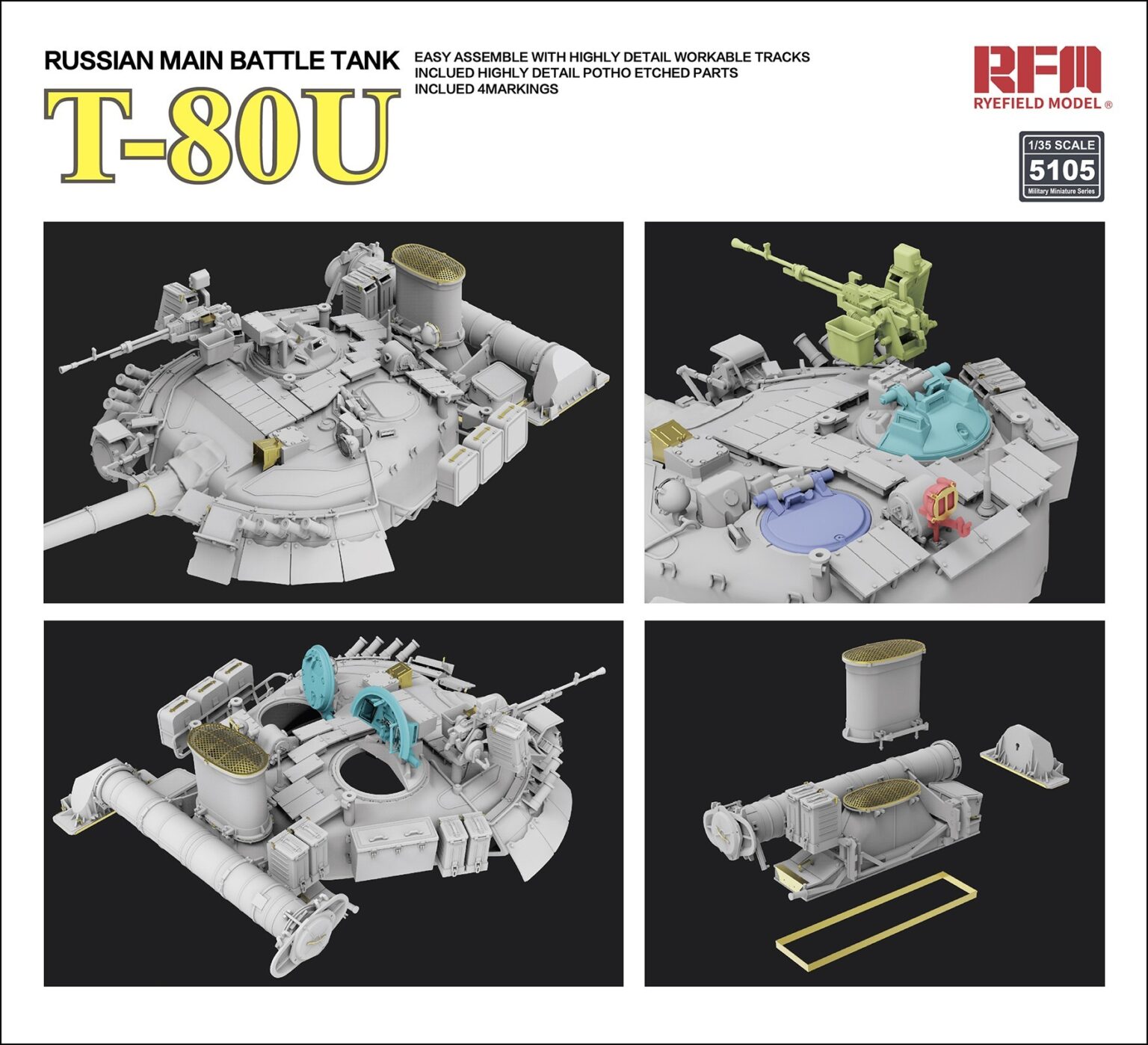 New 1/35 T-80U from Rye Field Model – Hobbyzero