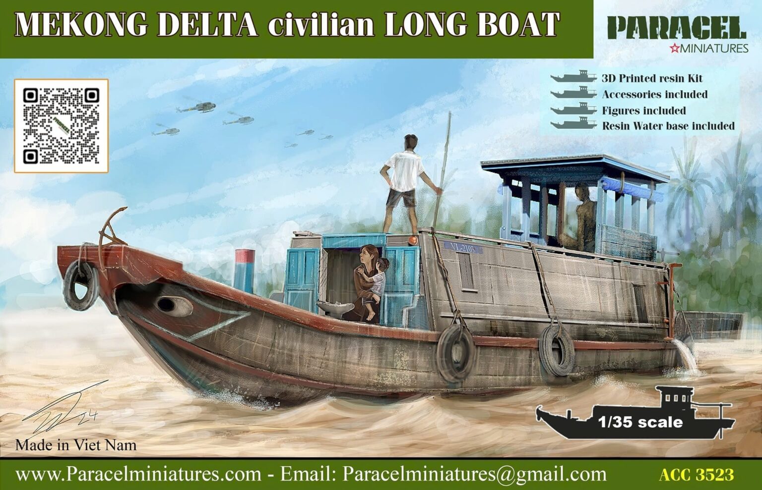 Mekong Delta Civilian Long Boat – Hobbyzero