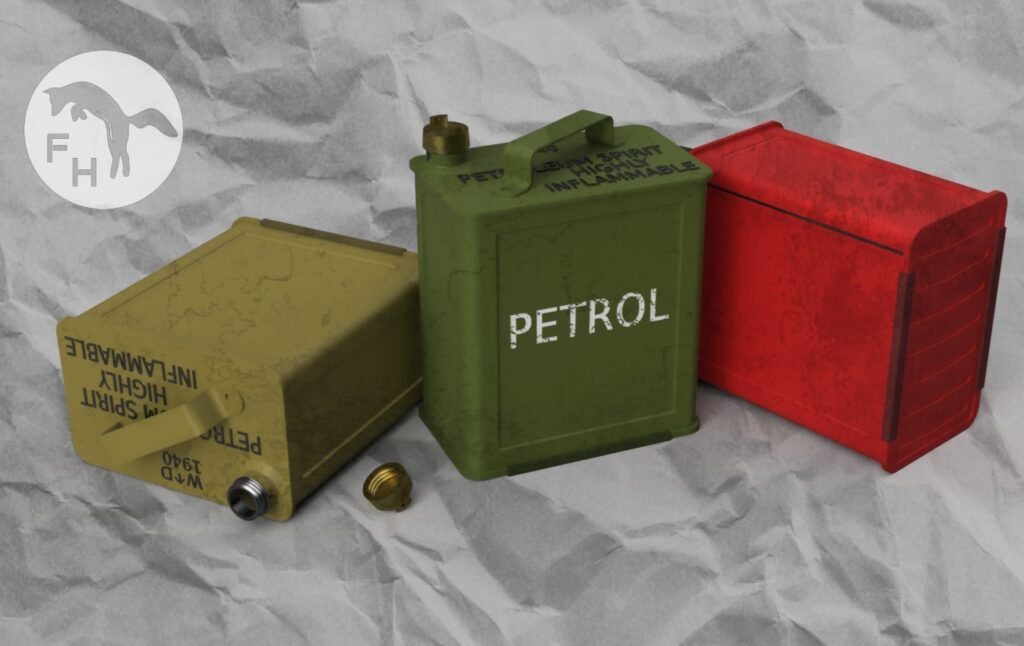 Foxhopp 11001010: British 2-Gallon Fuel/Water Containers, WW2. – Hobbyzero