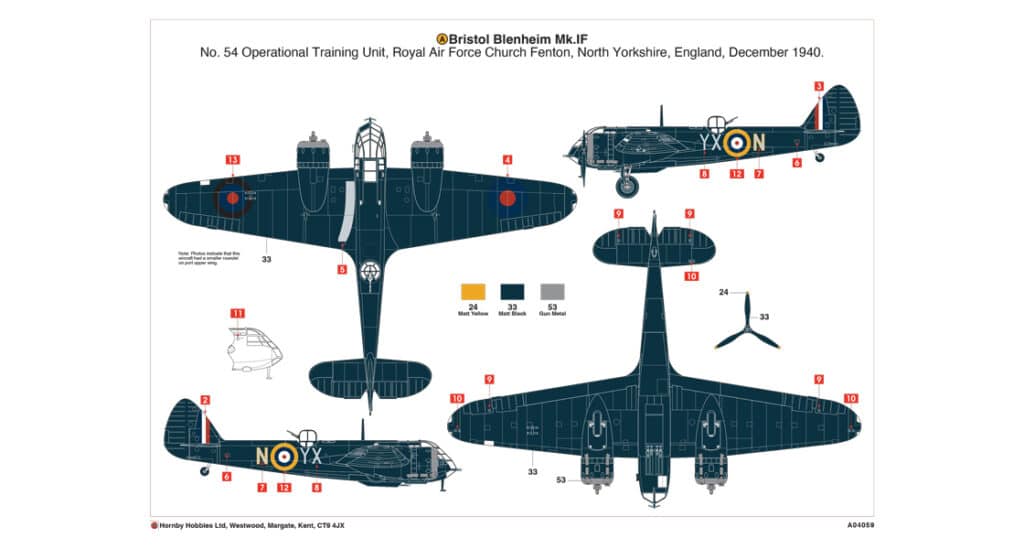 Airfix 1/72 Scale Bristol Blenheim Mk.IF – Hobbyzero